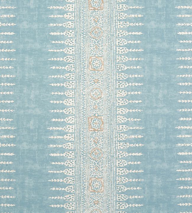 Javanese Stripe Fabric in Spa Blue by Anna French | Jane Clayton