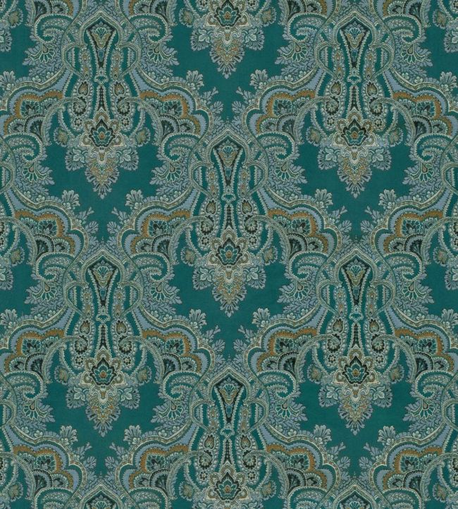 Kashmir Fabric in Teal by Warner House | Jane Clayton