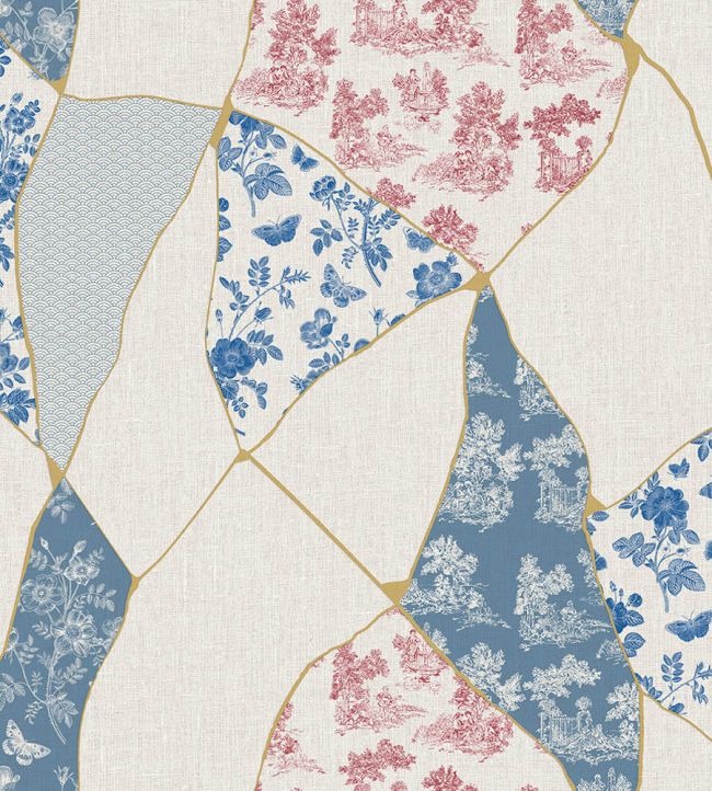 Kintsugi Wallpaper in Blue/Red by Jannelli&Volpi | Jane Clayton