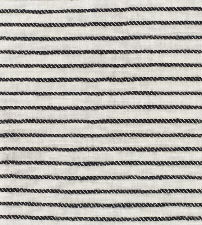 Textured Stripe Linen Fabric in Black/White by Volga Linen | Jane Clayton