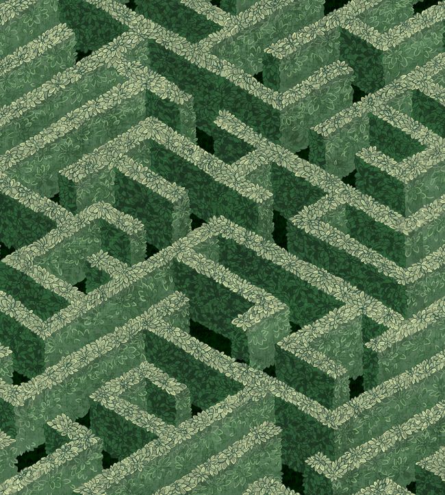 Labyrinth Wallpaper in Green by Josephine Munsey | Jane Clayton
