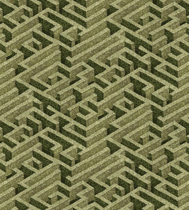 Labyrinth Fabric in Olive by Josephine Munsey | Jane Clayton