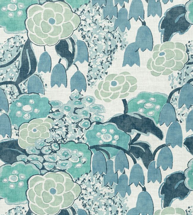 Laura Fabric in Blue by Anna French | Jane Clayton