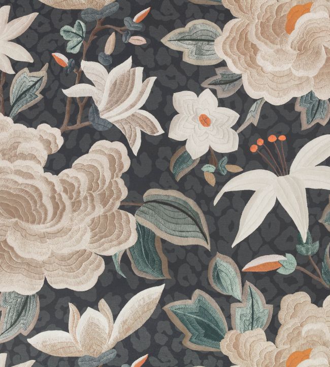 Lavinia Matte Wallpaper in Slate by Temperley London for Romo | Jane ...