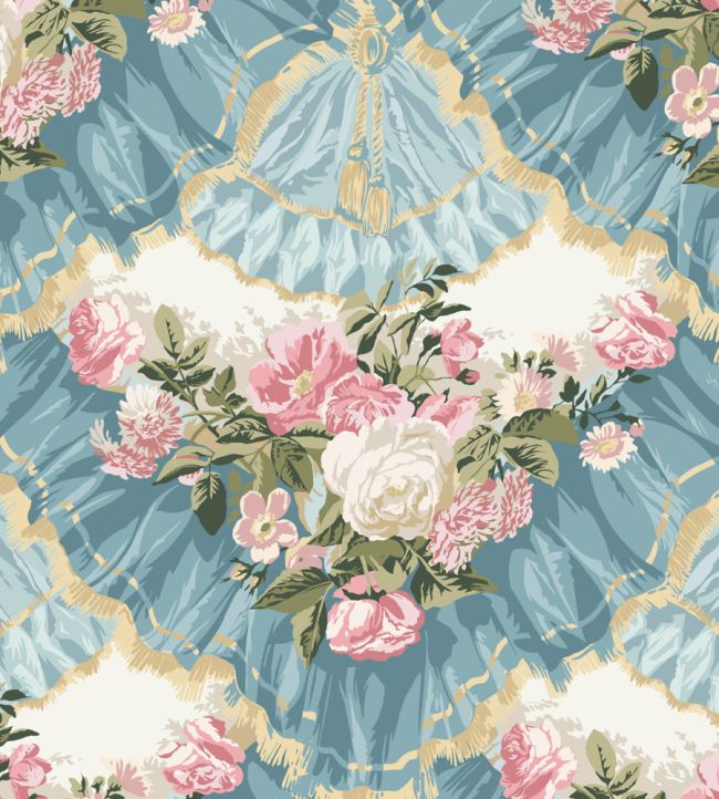 Le Grand Opera Wallpaper in Porcelain by Warner House | Jane Clayton