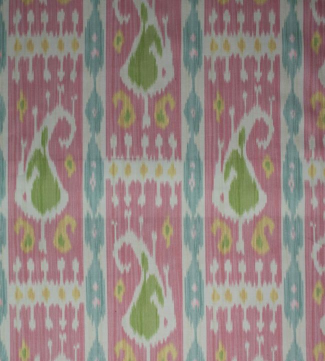 Leila Ikat Fabric in Rose & Green by Titley and Marr | Jane Clayton