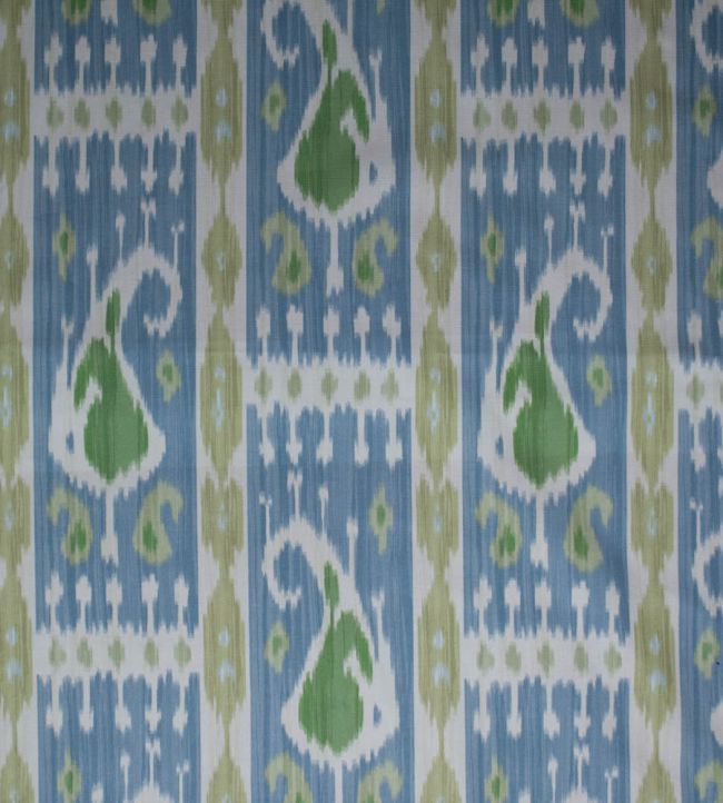 Leila Ikat Fabric in Teal & Grass by Titley and Marr | Jane Clayton