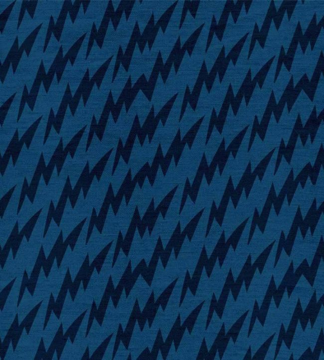 Lightning Bolts Fabric in Blue by Ottoline | Jane Clayton