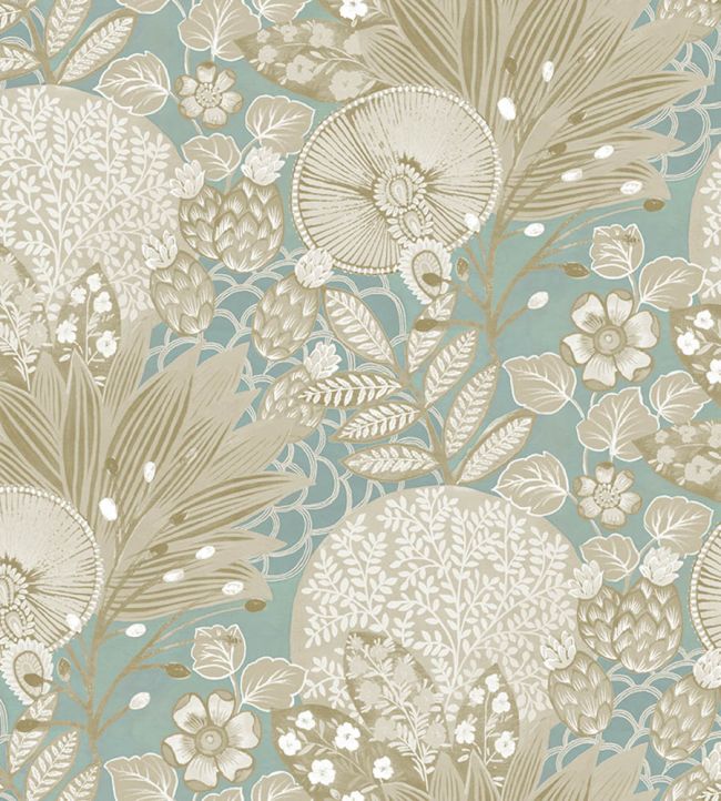 Lithops Wallpaper in Blue/Sand by Jannelli&Volpi | Jane Clayton