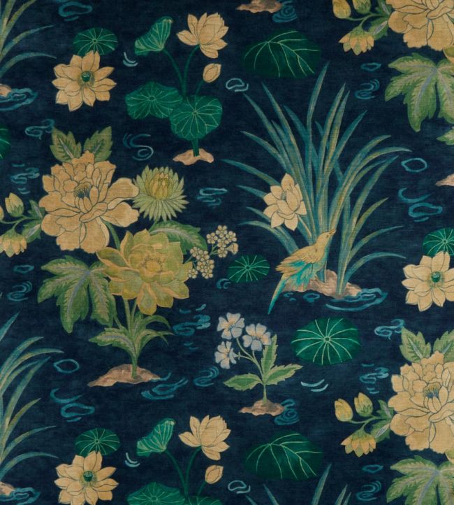 Lotus Garden Fabric in Jade by Liberty | Jane Clayton