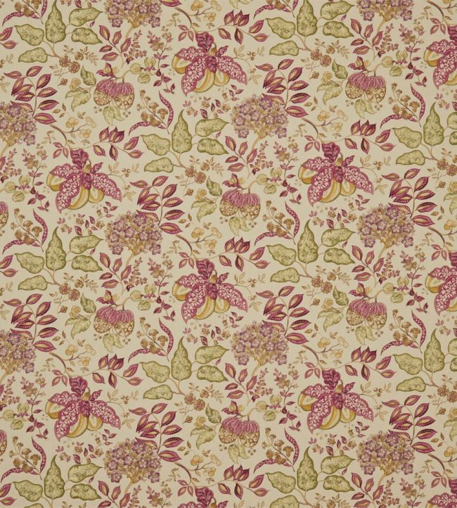 Madagascar Fabric in Linen / Damson by Sanderson | Jane Clayton