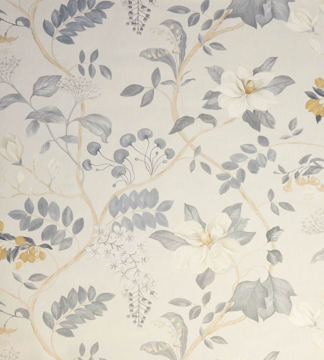 Magical Plants Wallpaper in Smalt Blue by Liberty | Jane Clayton