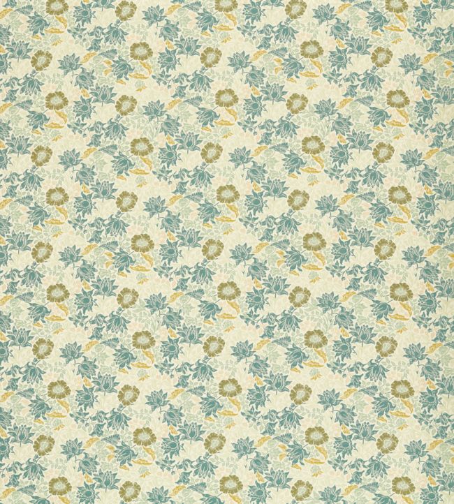 Mallow Jacquard Fabric in Mineral/Chartreuse by Clarke & Clarke | Jane ...