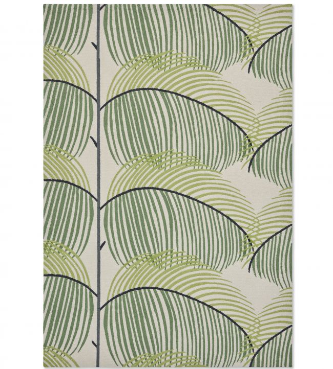 Manila Leaf Rug in Botanical Green by Sanderson | Jane Clayton