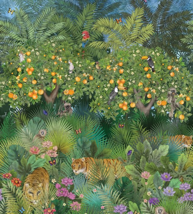 Tiger Grove Wallpaper Mural by Matthew Williamson in 1 | Jane Clayton