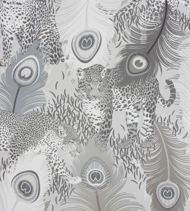 Leopardo Wallpaper by Matthew Williamson in Metallic Silver | Jane Clayton