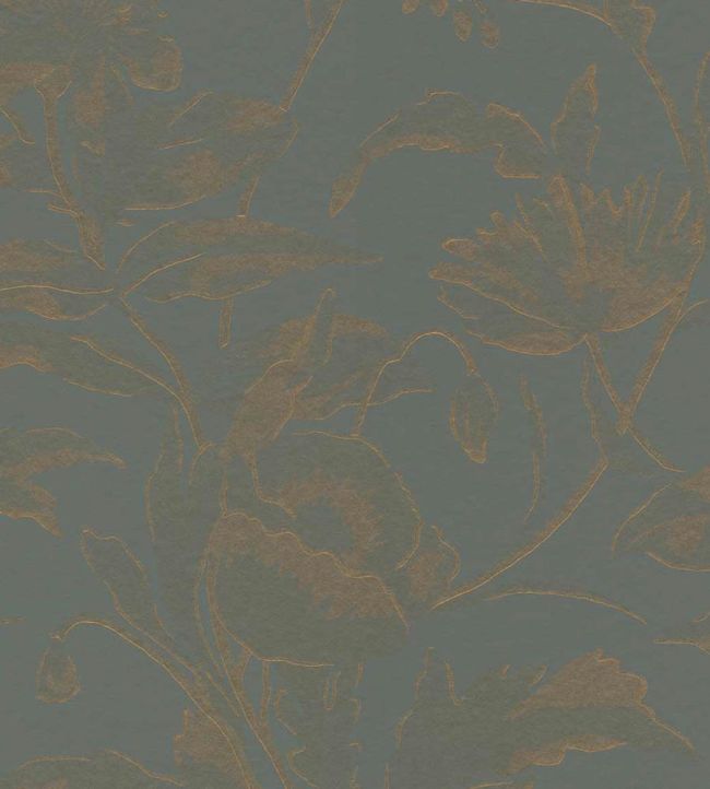 Meandering Floral Wallpaper in Blue/Green by Eijffinger | Jane Clayton