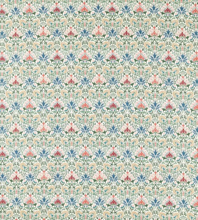 Meda Iris Fabric in Rose/Thyme by Morris & Co | Jane Clayton