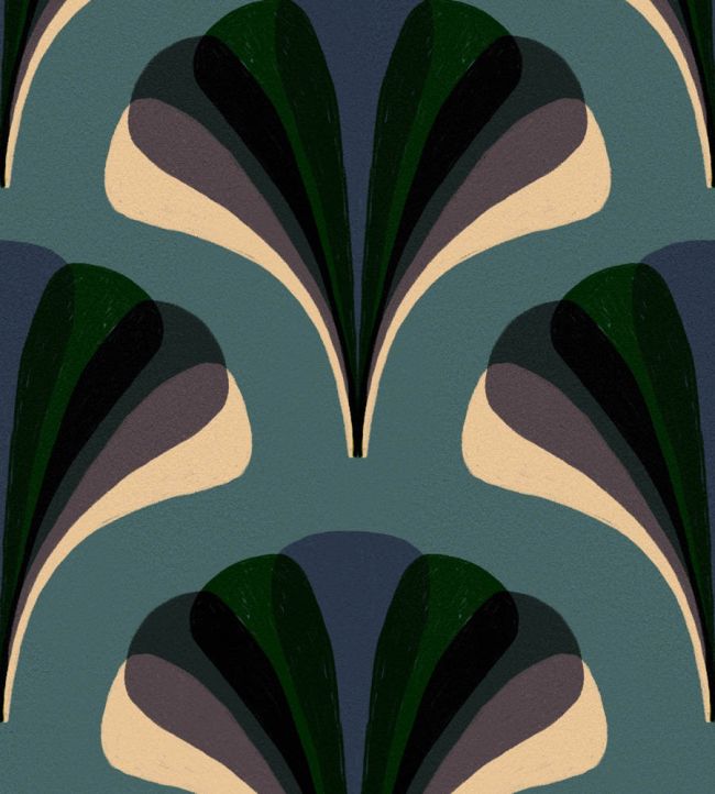 Mezzelune Wallpaper in Kale by MINDTHEGAP | Jane Clayton