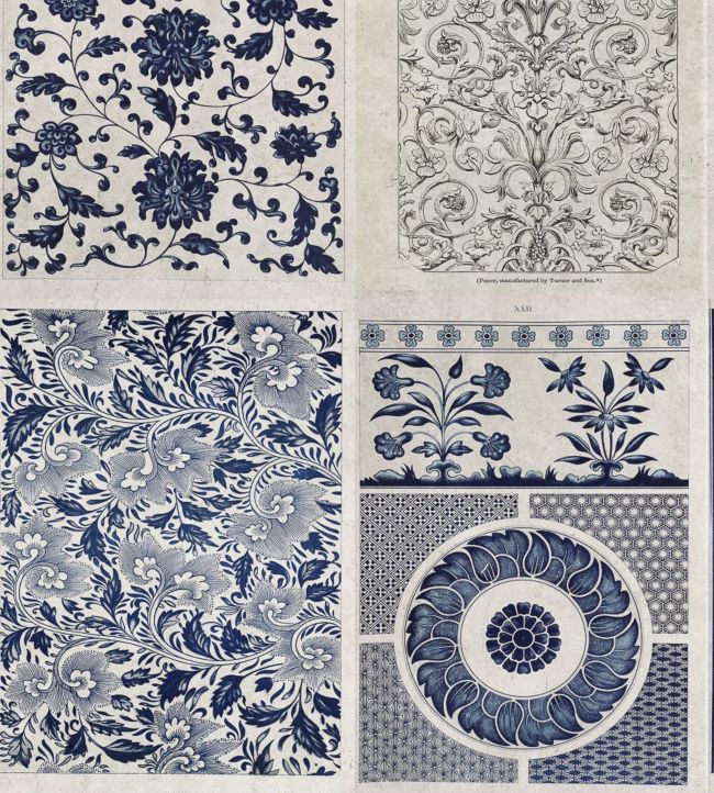 Chinese Pattern Wallpaper by MINDTHEGAP in Blue | Jane Clayton