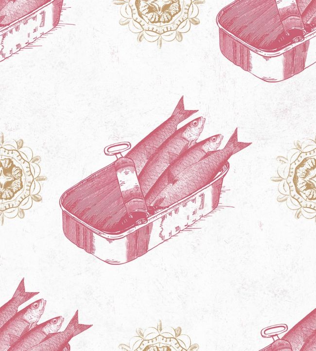 Sardines Wallpaper by MINDTHEGAP in Red | Jane Clayton