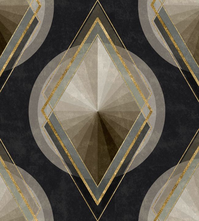 Metropolis Wallpaper by MINDTHEGAP in Black,Grey,Gold | Jane Clayton