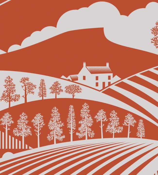 Moordale Wallpaper by Mini Moderns in Harvest Orange | Jane Clayton