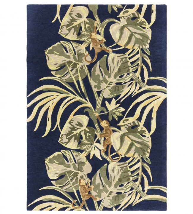 Monkey Business Rug in Navy by Clarke & Clarke | Jane Clayton