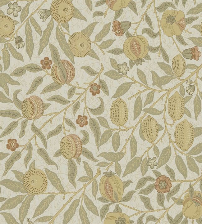 Fruit Fabric by Morris & Co in Parchment/Bayleaf | Jane Clayton