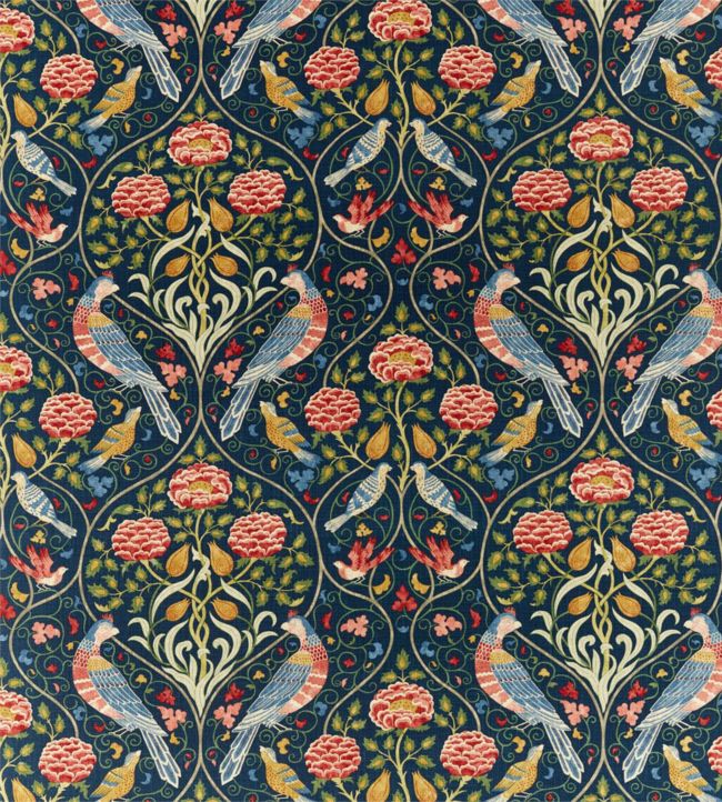 Seasons By May Fabric by Morris & Co in Indigo | Jane Clayton