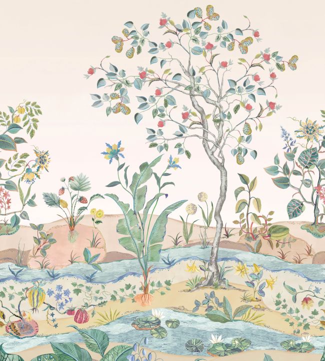 Mythica Mural Wallpaper mural in Shell by Osborne & Little | Jane Clayton