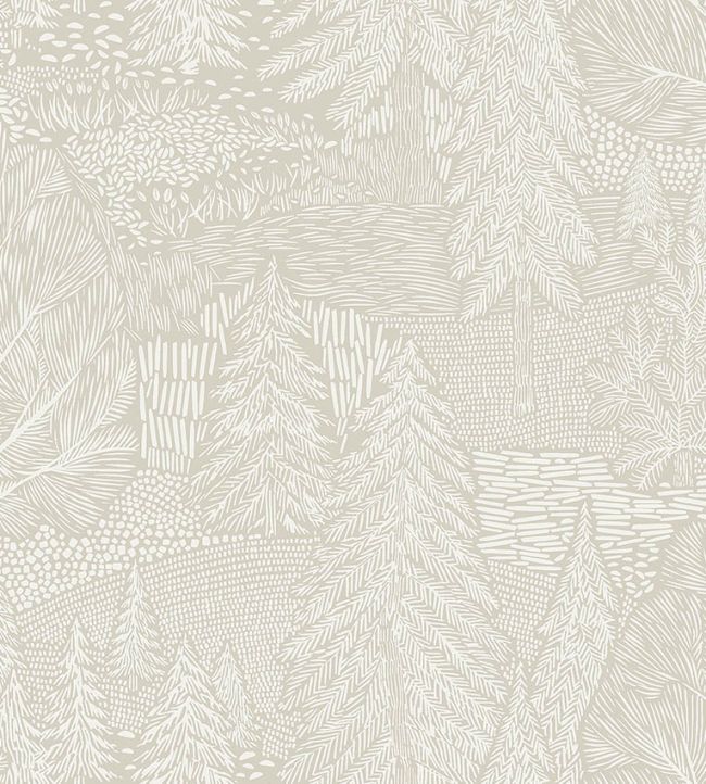 Northern Forest Wallpaper in Neutral by Borastapeter | Jane Clayton