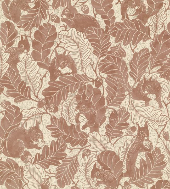 Oak Tree Tails Wallpaper in Powder Tan by Langelid Von Bromssen | Jane ...
