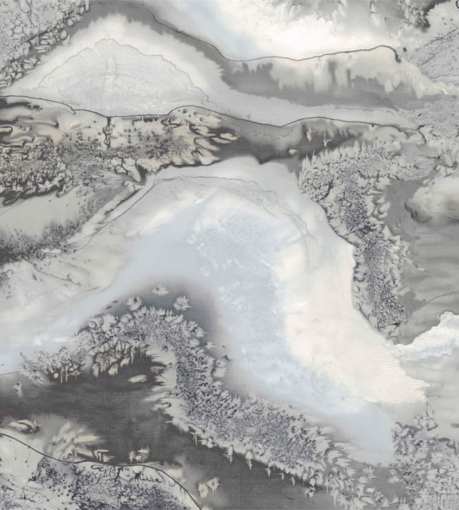 Obsidian Panel A Wallpaper mural in Snowflake by Harlequin | Jane Clayton