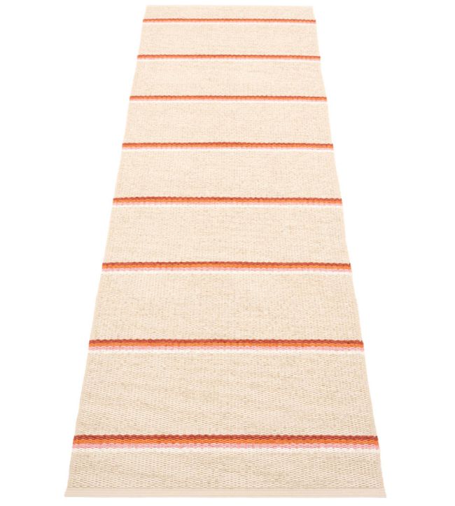 Olle Runner Rug in Brick/Background Cream by Pappelina | Jane Clayton