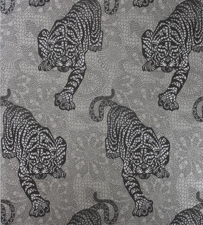 Tyger Tyger Wallpaper by Matthew Williamson in Metallic Silver | Jane ...