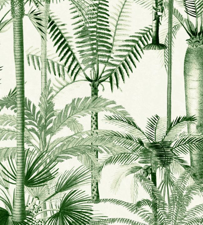 Palmera Cubana Fabric in Green White by MINDTHEGAP | Jane Clayton