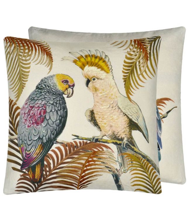 Parrot And Palm Ready Made Cushions in Parchment by Designers Guild ...