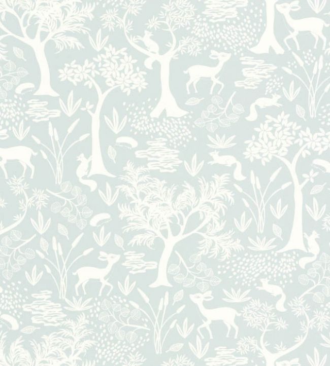 Poetic Forest Wallpaper in Bleu Ciel by Casadeco | Jane Clayton