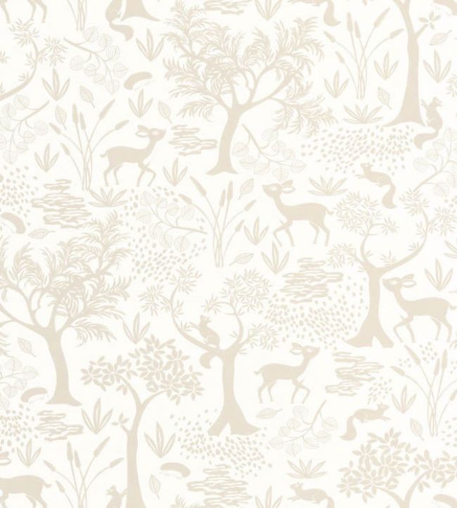 Poetic Forest Wallpaper in Naturel by Casadeco | Jane Clayton