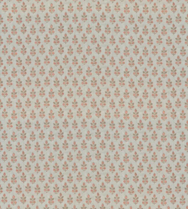 Poppy Sprig Fabric in Aqua/Blush by GP & J Baker | Jane Clayton