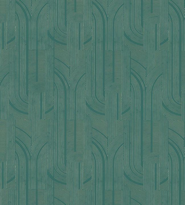 Porte Doree Wallpaper in Emeraude/Dore by Casamance | Jane Clayton