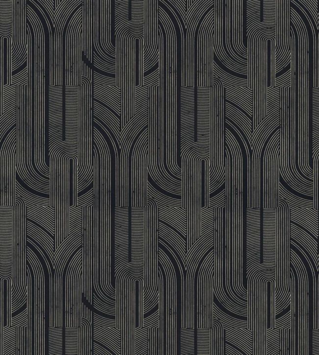 Porte Doree Wallpaper in Noir/Dore by Casamance | Jane Clayton