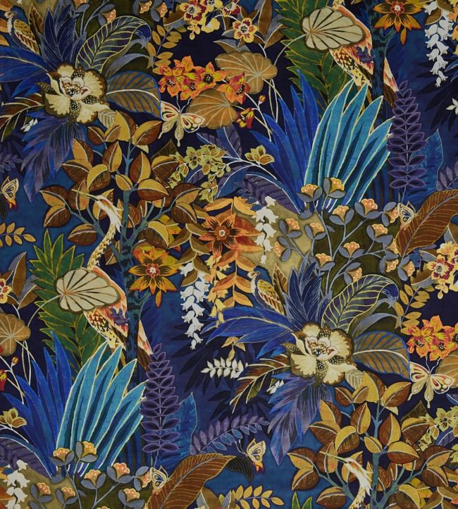Hidden Paradise Fabric by Prestigious Textiles in Midnite | Jane Clayton