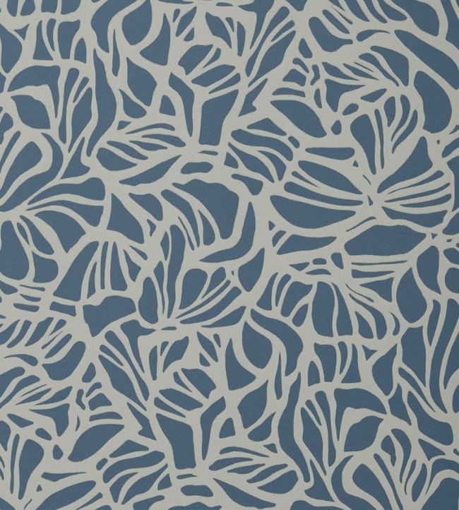 Purity Wallpaper in Prussian Blue by 1838 Wallcoverings | Jane Clayton