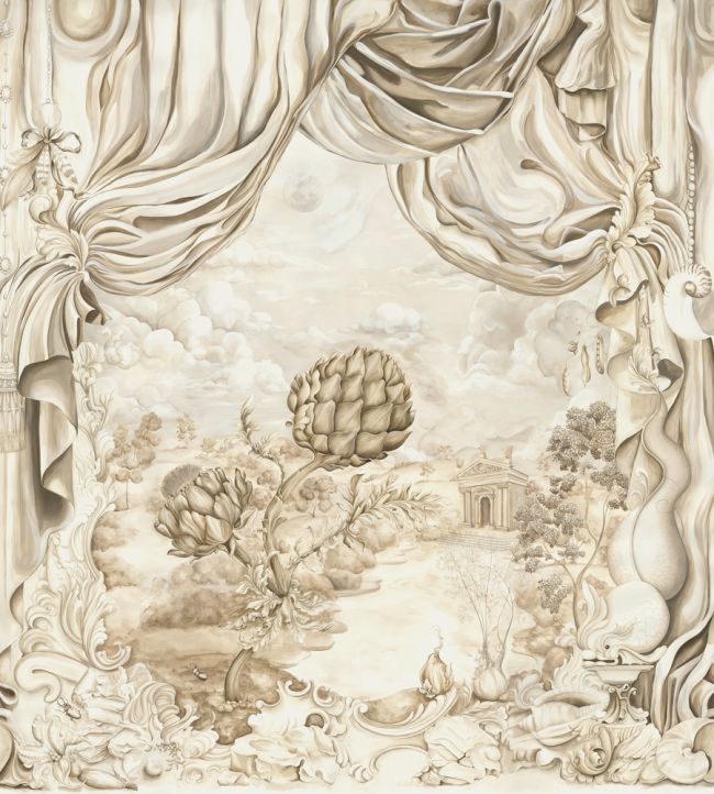 Pygmalion Wallpaper mural in Alabaster by Sanderson | Jane Clayton