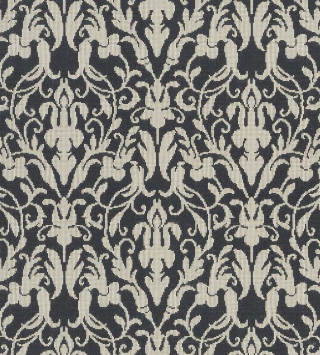 Speakeasy Damask Wallpaper by Ralph Lauren in Black | Jane Clayton