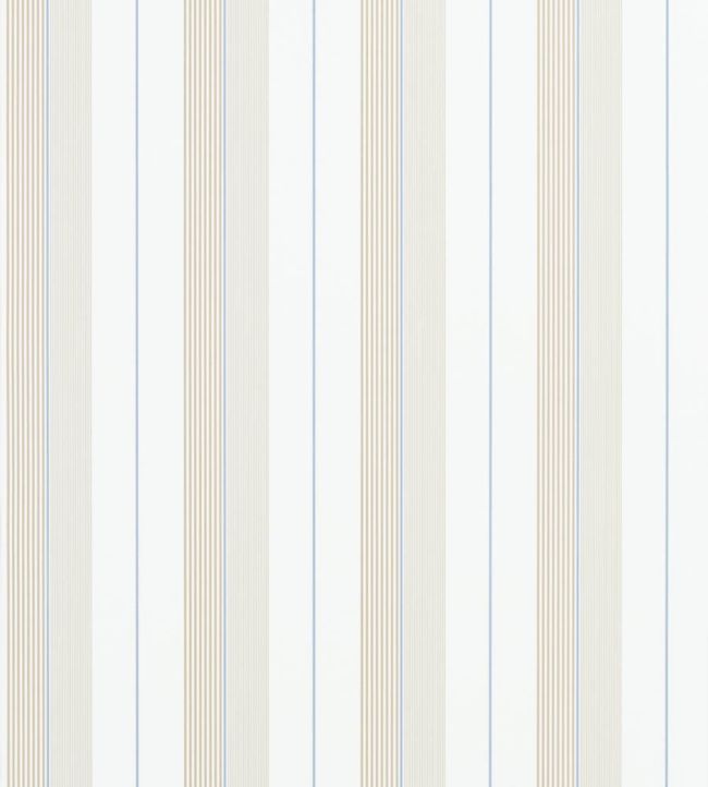 Aiden Stripe Wallpaper by Ralph Lauren in Natural/Blue | Jane Clayton