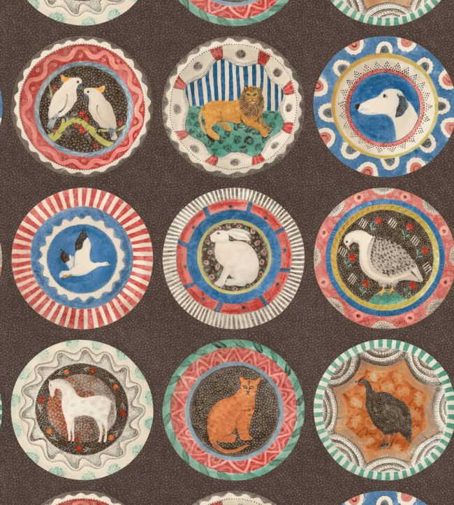 Robina's Dinner Party Wallpaper in Cocoa by GP & J Baker | Jane Clayton