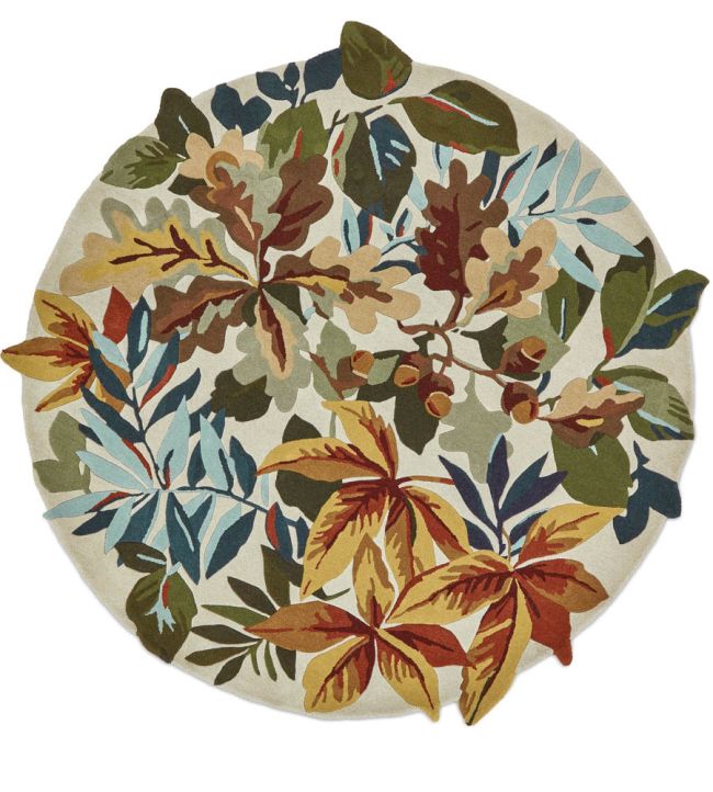 Robin's Wood Round Rug in Russet Brown by Sanderson | Jane Clayton